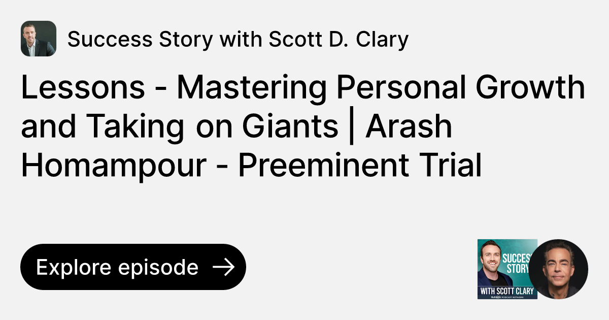 Episode: Lessons - Mastering Personal Growth and Taking on Giants ...