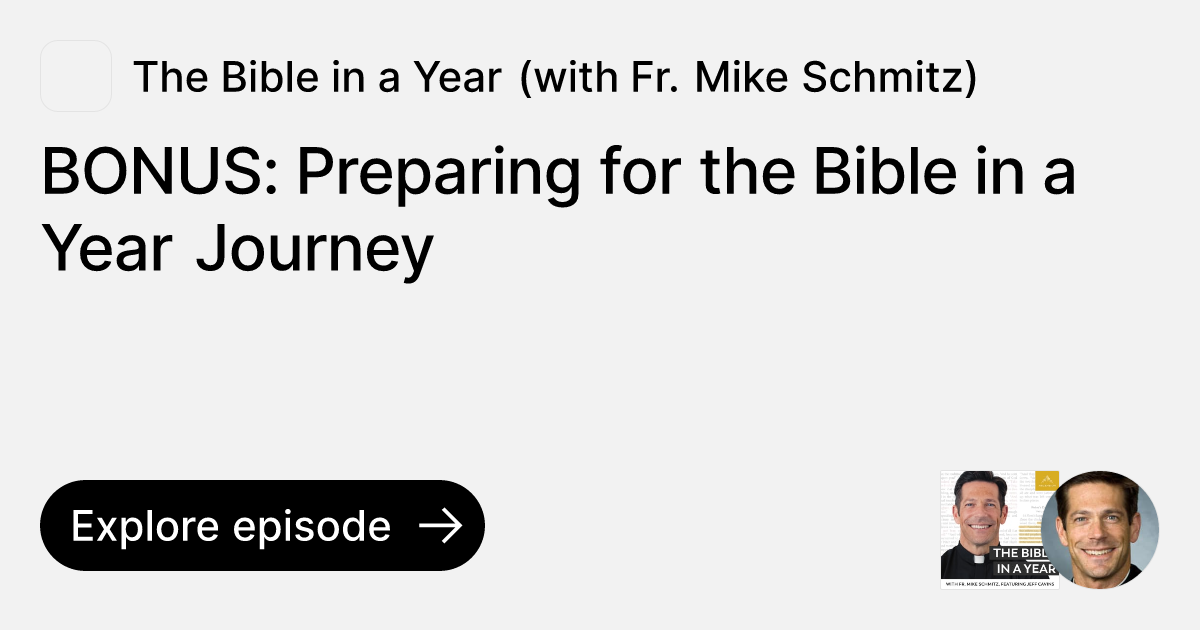 Episode: BONUS: Preparing for the Bible in a Year Journey | Ask The ...