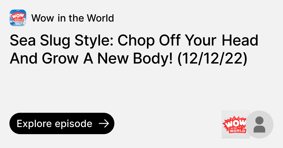 Episode: Sea Slug Style: Chop Off Your Head And Grow A New Body! (12/12 ...