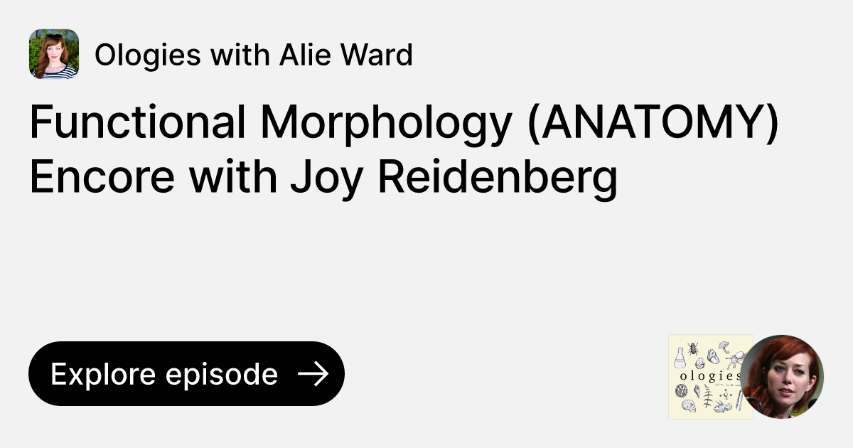 Episode: Functional Morphology (ANATOMY) Encore with Joy Reidenberg ...