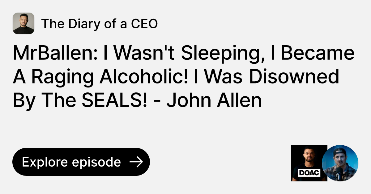 Episode: MrBallen: I Wasn't Sleeping, I Became A Raging Alcoholic! I ...