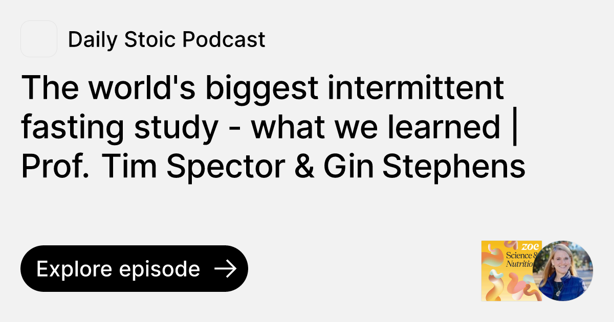 Episode: The world's biggest intermittent fasting study - what we ...