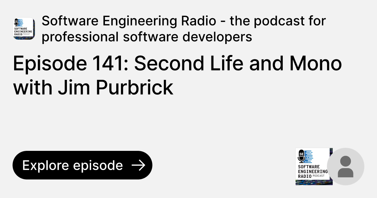Episode: Episode 141: Second Life and Mono with Jim Purbrick | Ask ...