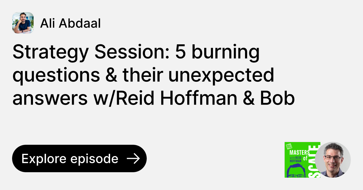 Episode: Strategy Session: 5 burning questions & their unexpected ...