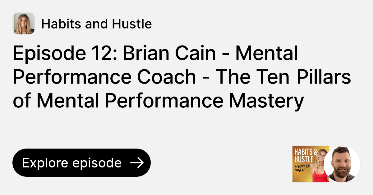 Episode: Episode 12: Brian Cain - Mental Performance Coach - The Ten ...