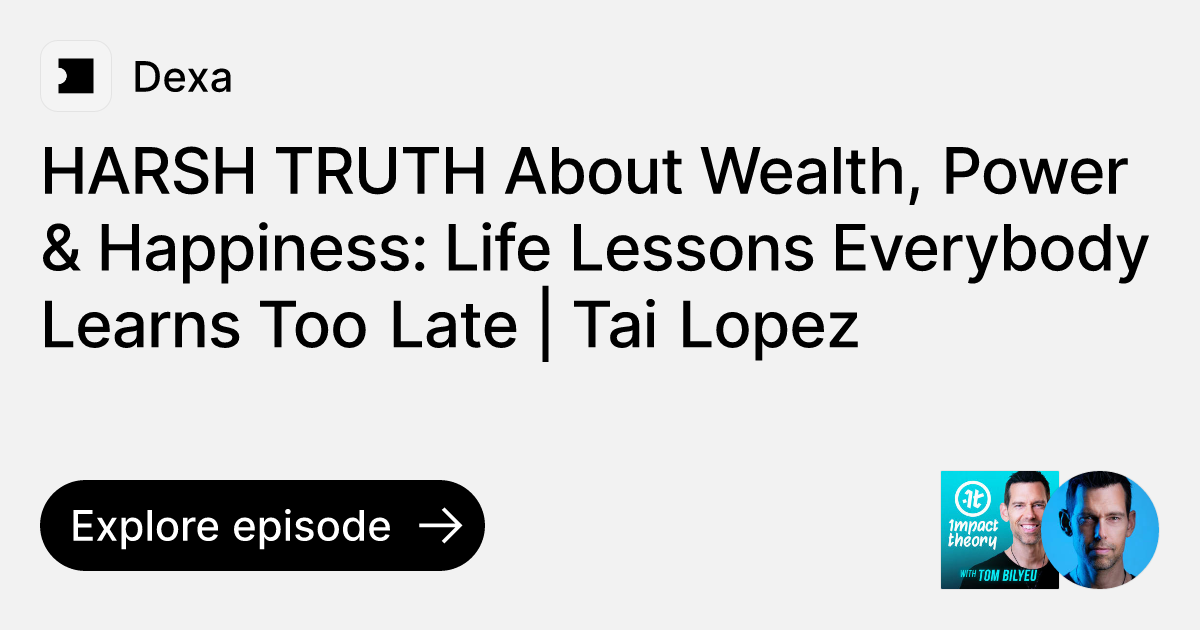 Episode: HARSH TRUTH About Wealth, Power & Happiness: Life Lessons ...