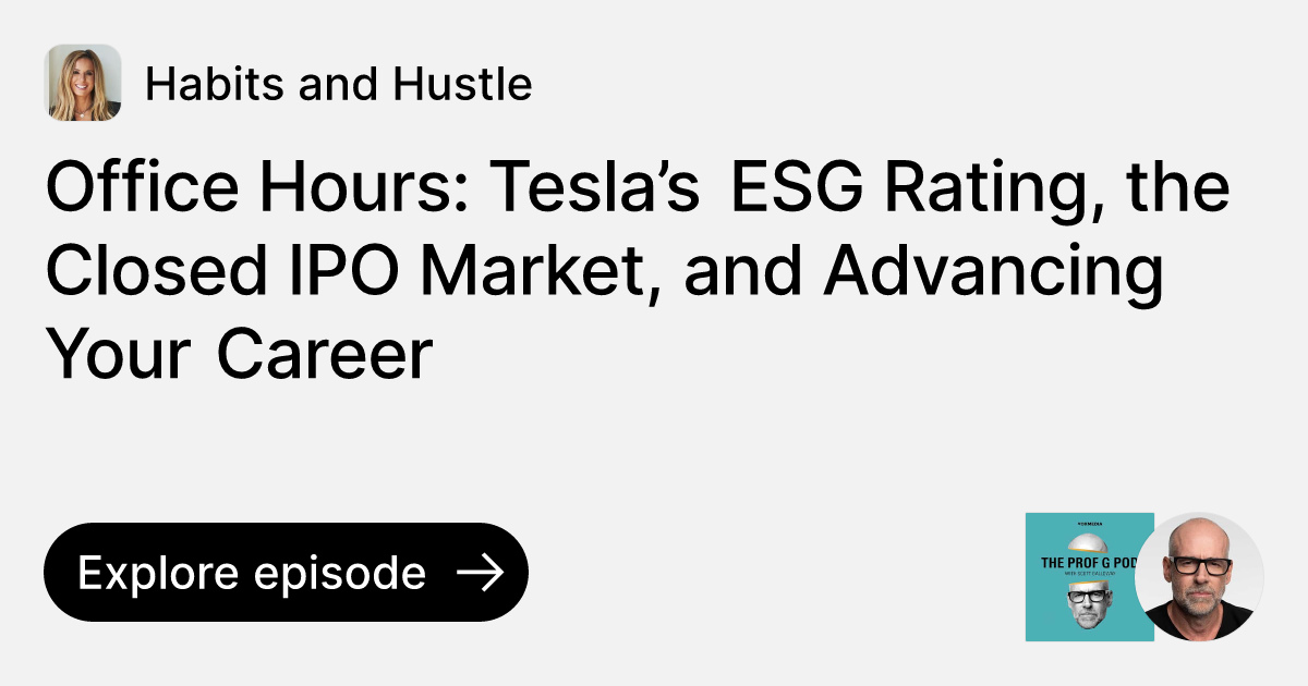 Episode: Office Hours: Tesla’s ESG Rating, the Closed IPO Market, and ...