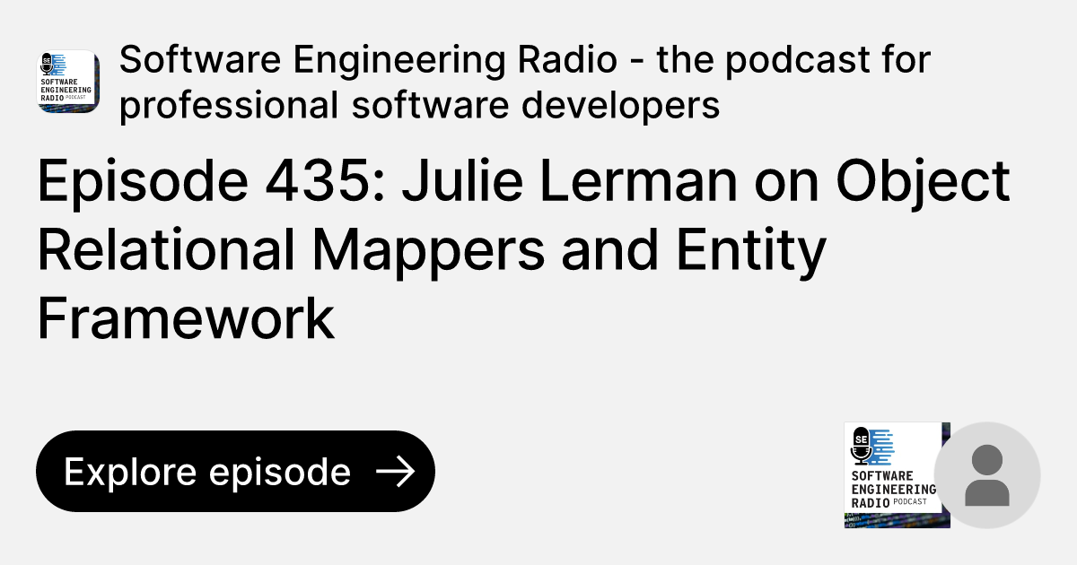 Episode: Episode 435: Julie Lerman on Object Relational Mappers and Entity Framework | Ask ...