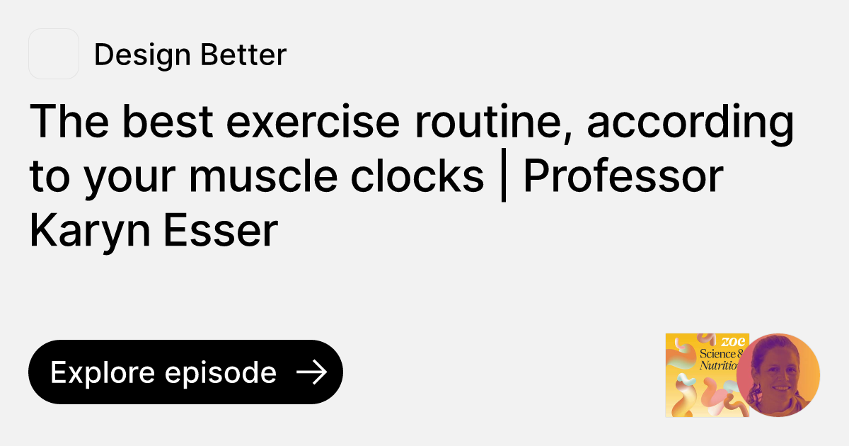 The best exercise routine, according to your muscle clocks | Professor ...