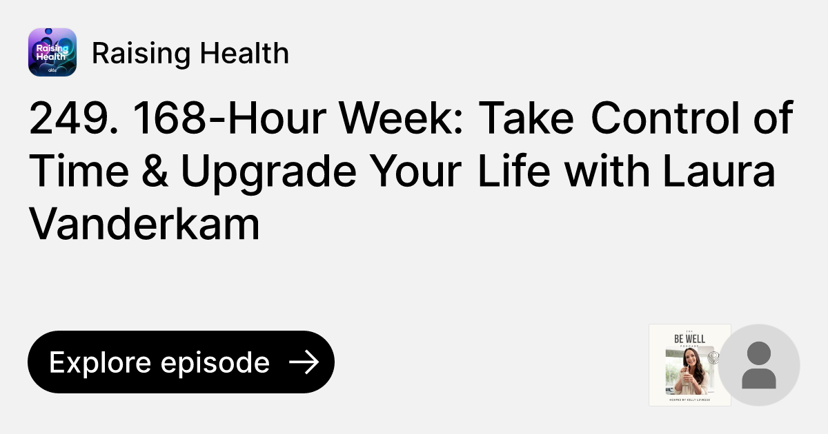 Episode: 249. 168-Hour Week: Take Control of Time & Upgrade Your Life ...