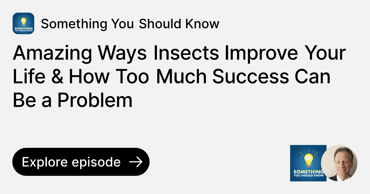Episode: Amazing Ways Insects Improve Your Life & How Too Much Success ...