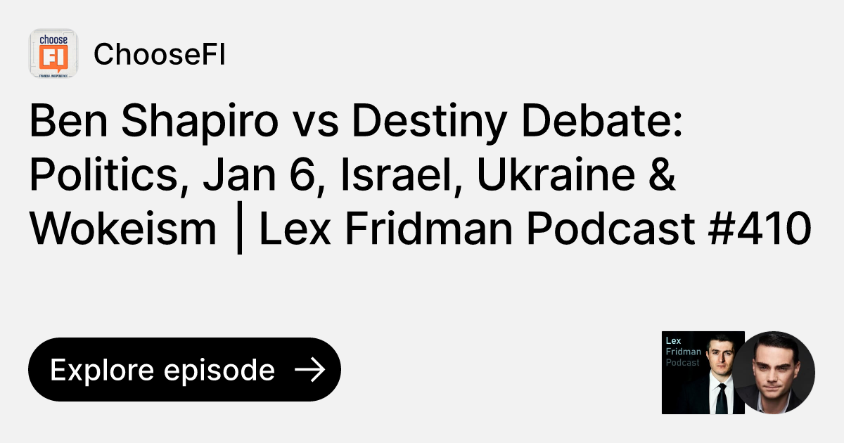 Episode: Ben Shapiro vs Destiny Debate: Politics, Jan 6, Israel ...
