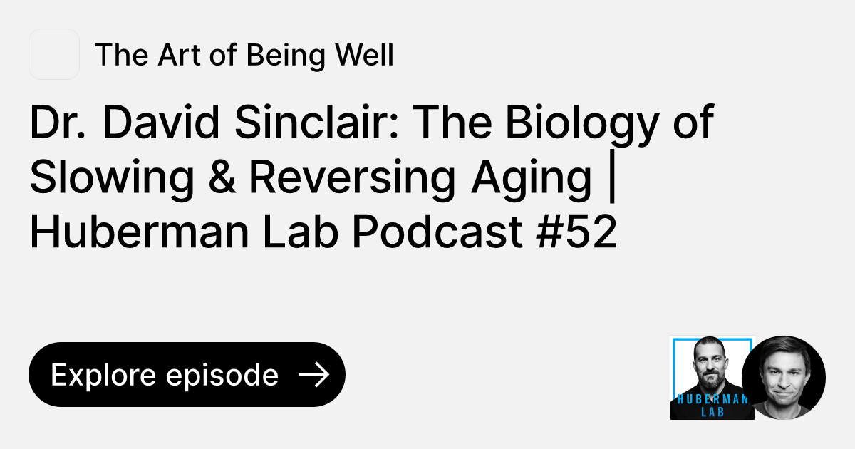 Episode: Dr. David Sinclair: The Biology of Slowing & Reversing Aging ...