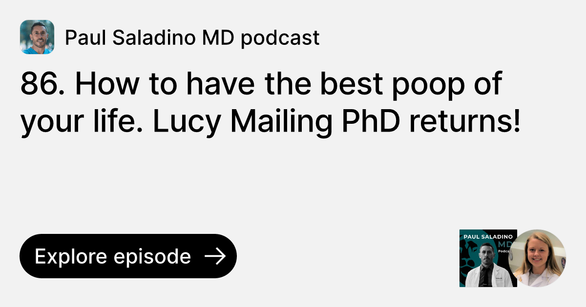 86. How to have the best poop of your life. Lucy Mailing PhD returns!