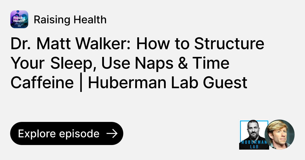 Episode: Dr. Matt Walker: How to Structure Your Sleep, Use Naps & Time ...