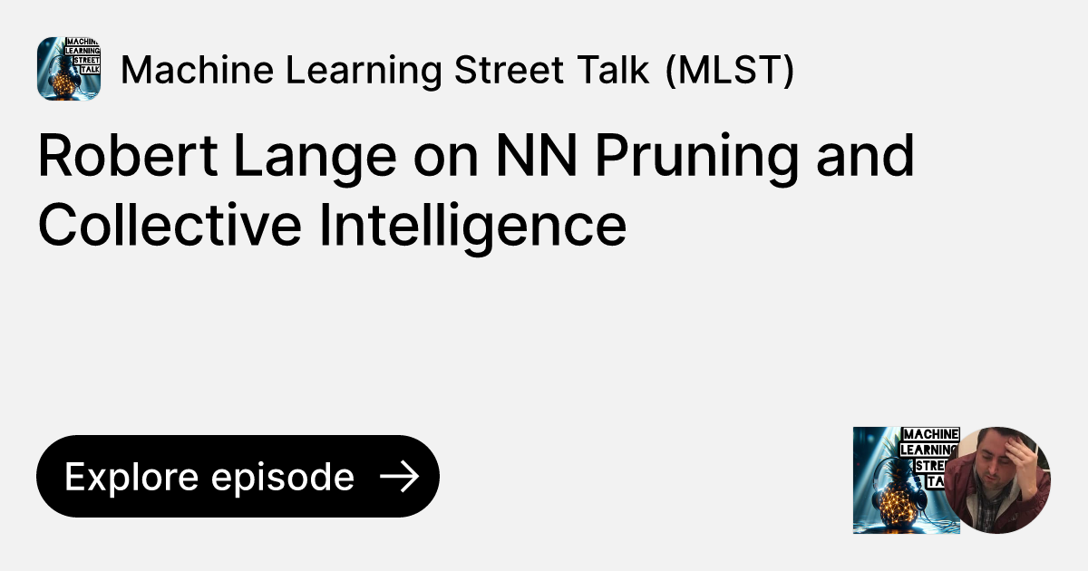 Episode: Robert Lange on NN Pruning and Collective Intelligence | Ask Machine Learning Street ...
