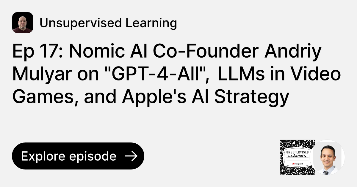 Episode: Ep 17: Nomic AI Co-Founder Andriy Mulyar on "GPT-4-All", LLMs ...