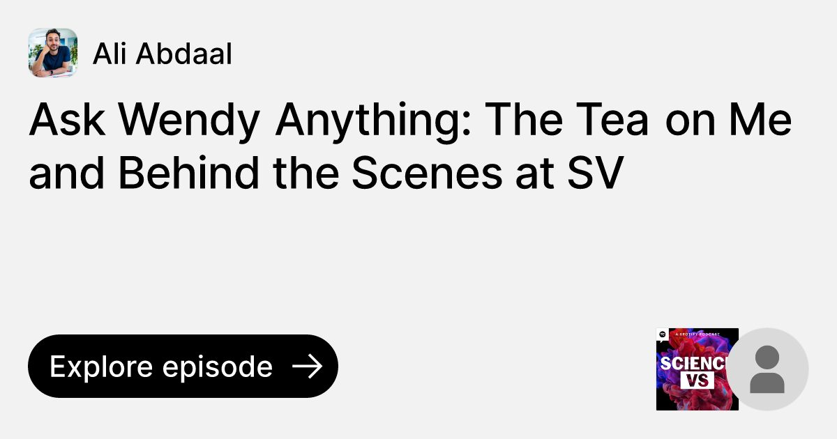 Episode: Ask Wendy Anything: The Tea on Me and Behind the Scenes at SV ...