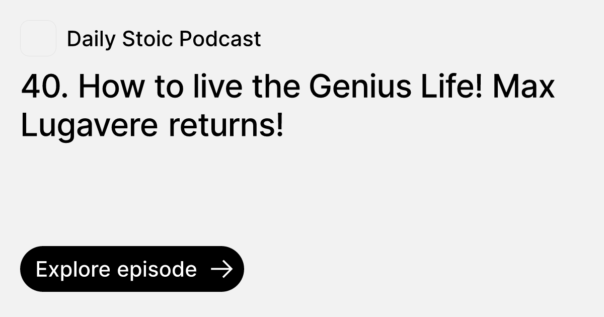 Episode: 40. How to live the Genius Life! Max Lugavere returns! | Ask ...