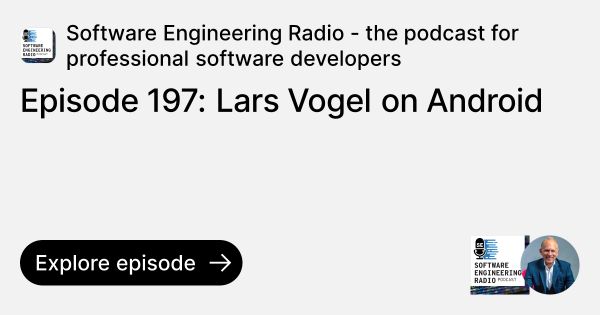 Episode: Episode 197: Lars Vogel on Android | Ask Software Engineering ...