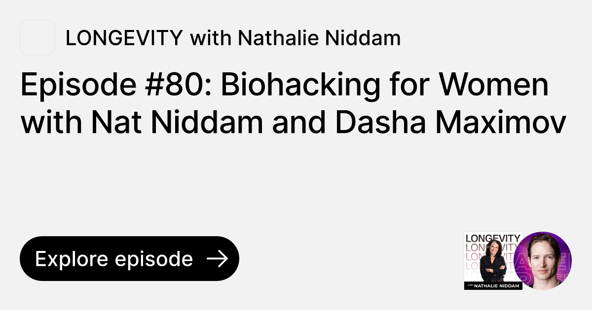 Episode #80: Biohacking for Women with Nat Niddam and Dasha Maximov
