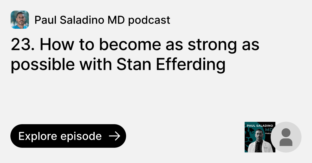 Episode: 23. How to become as strong as possible with Stan Efferding ...