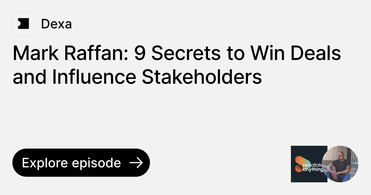 Episode: Mark Raffan: 9 Secrets to Win Deals and Influence Stakeholders ...
