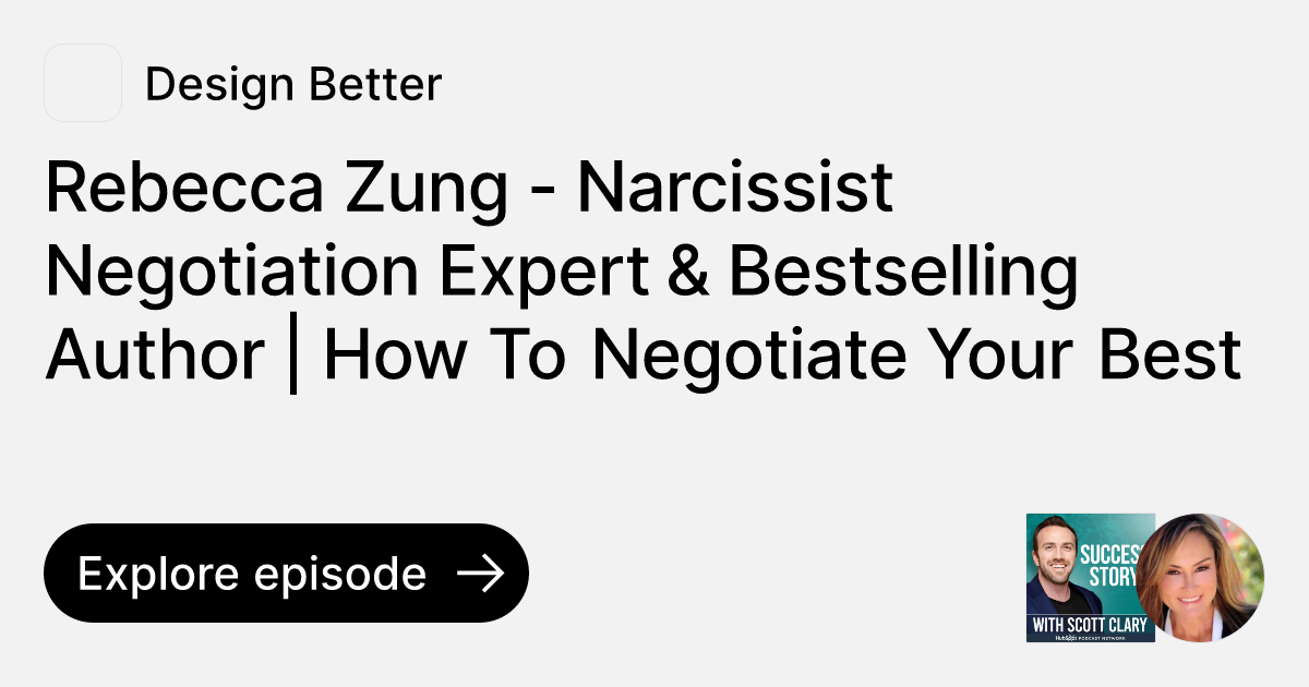Episode: Rebecca Zung - Narcissist Negotiation Expert & Bestselling Author | How To Negotiate ...