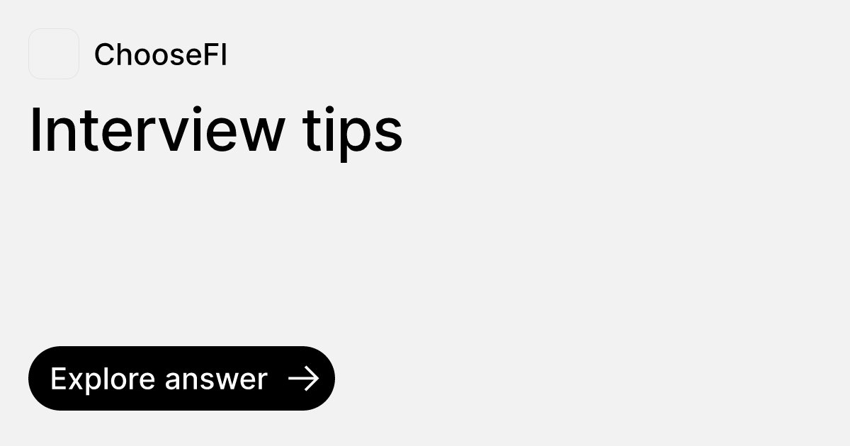 Interview tips | Ask Dexa