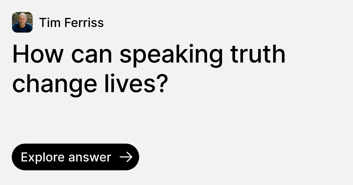 How can speaking truth change lives? | Ask Dexa
