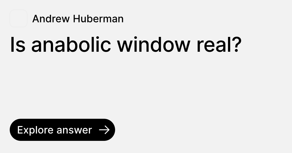 Is anabolic window real? | Ask Dexa
