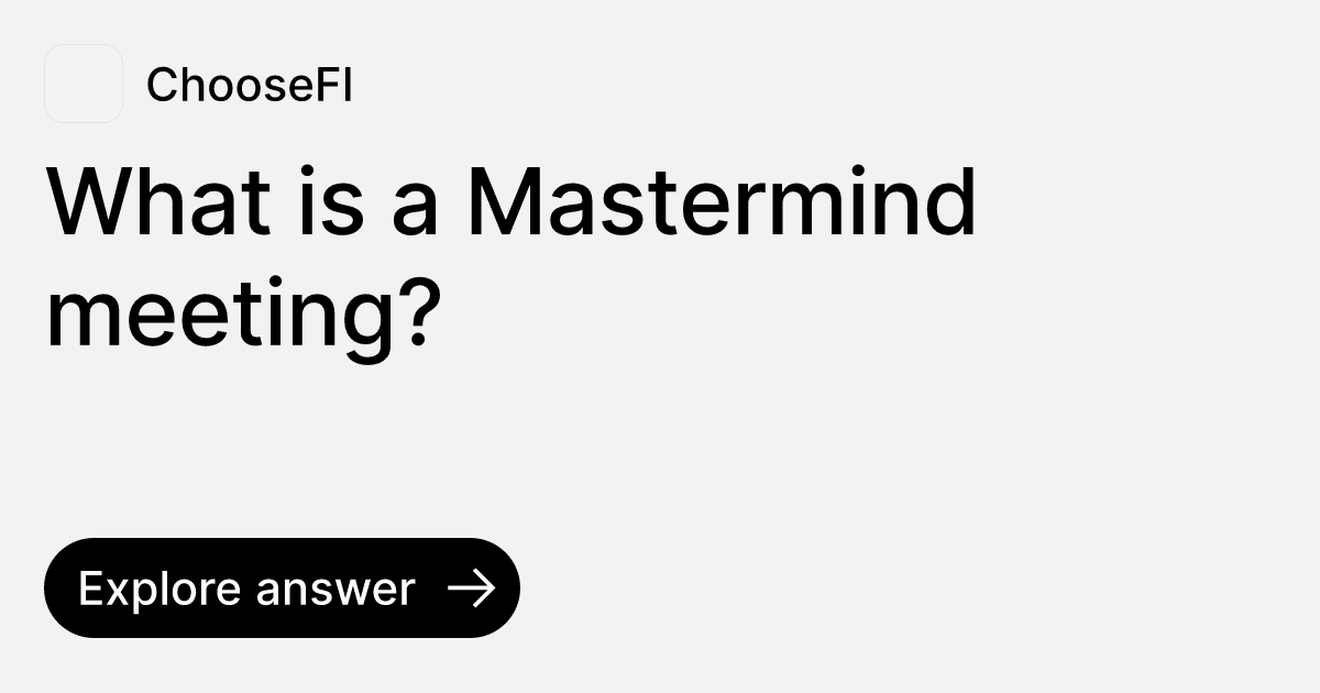 What is a Mastermind meeting? | Ask Dexa